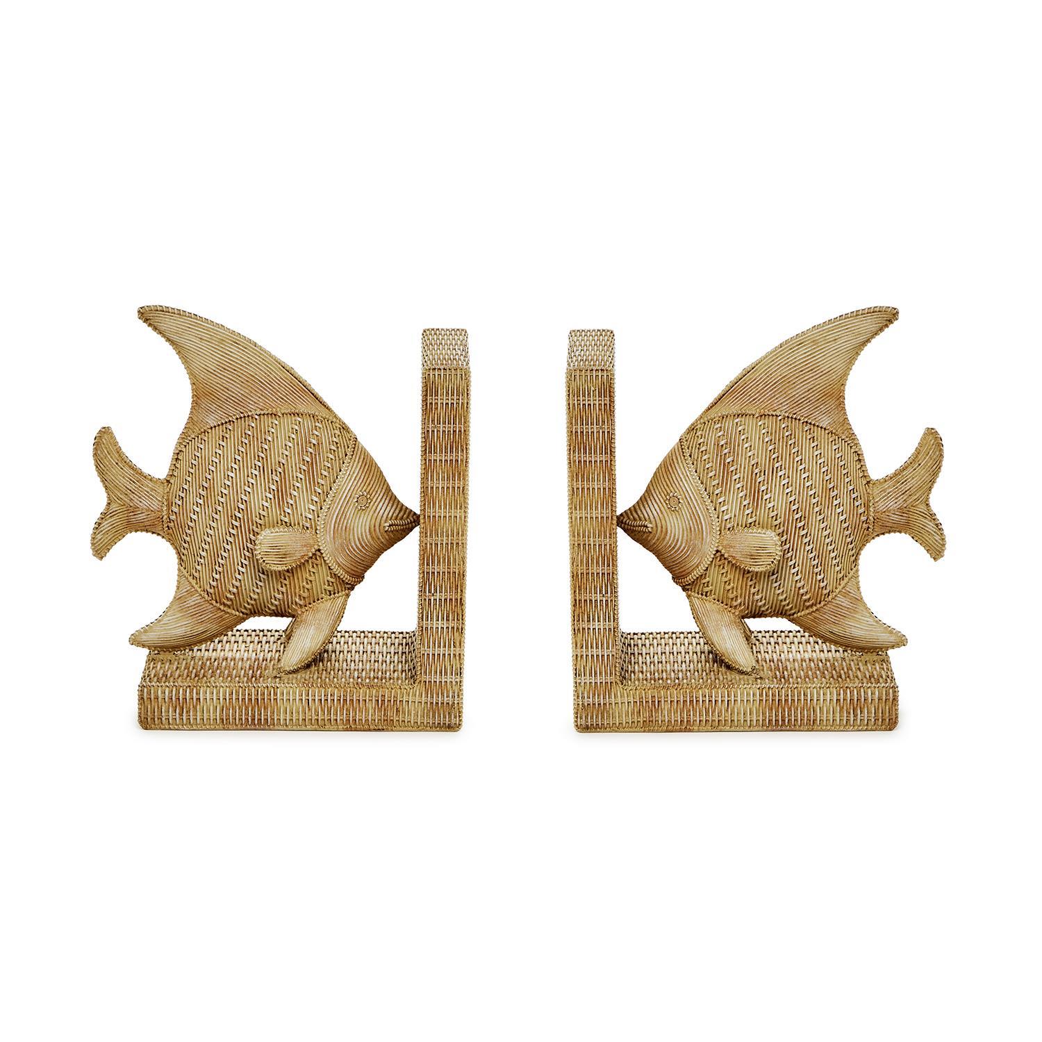 Basketweave Fish Bookends- Set of 2 – Summerfields Fine Furnishings